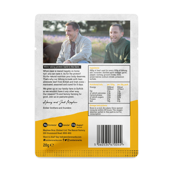 10 x 25g Biltong Original - Ember Snacks